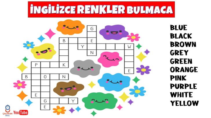 İNGİLİZCE RENKLER BULMACA - ÇALIŞKAN OKUL
